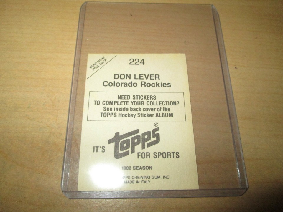 1982 TOPPS STICKER / 224 DON LEVER COLORADO ROCKIES | eBay