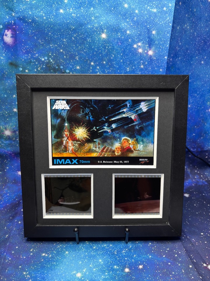 STAR WARS IMAX 70mm Film Movie Cell Lighted Display 8x8 with stand and ...