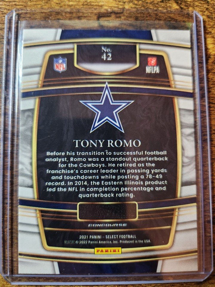 2021 Panini Select Tony Romo Concourse Level #42 Dallas Cowboys | eBay