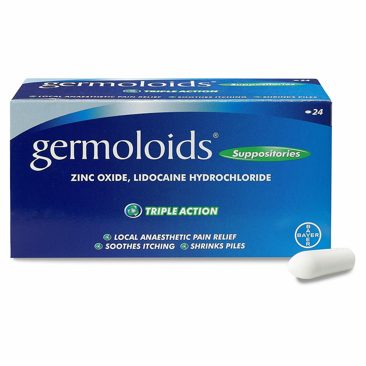 Germoloids Suppositories Piles Haemorrhoids Triple Action Long | eBay