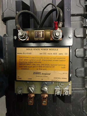 HARREL SOLID STATE POWER MODULE RELAY HEAT SINK FUSED 50A 480V, 10V ...