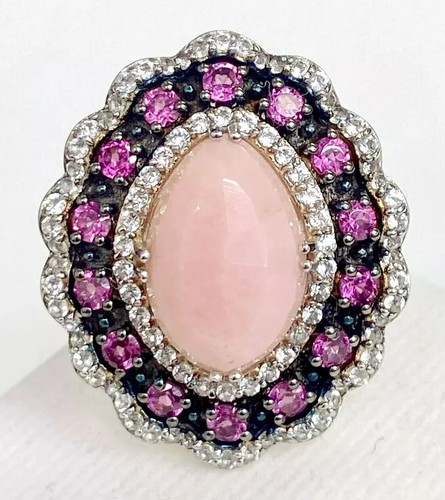 HSN Colleen Lopez Sterling Silver Pink Opal, Rhodolite & White Topaz ...