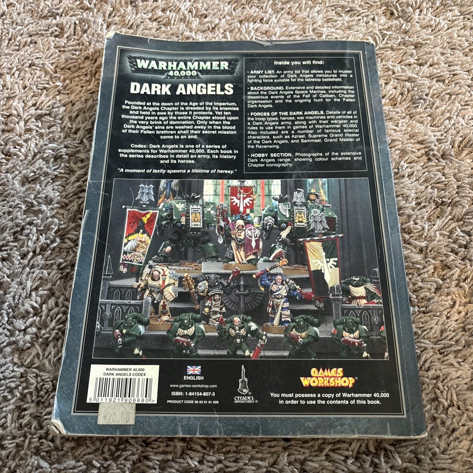 Warhammer 40K Dark Angels Rules Supplement 1621 | eBay UK