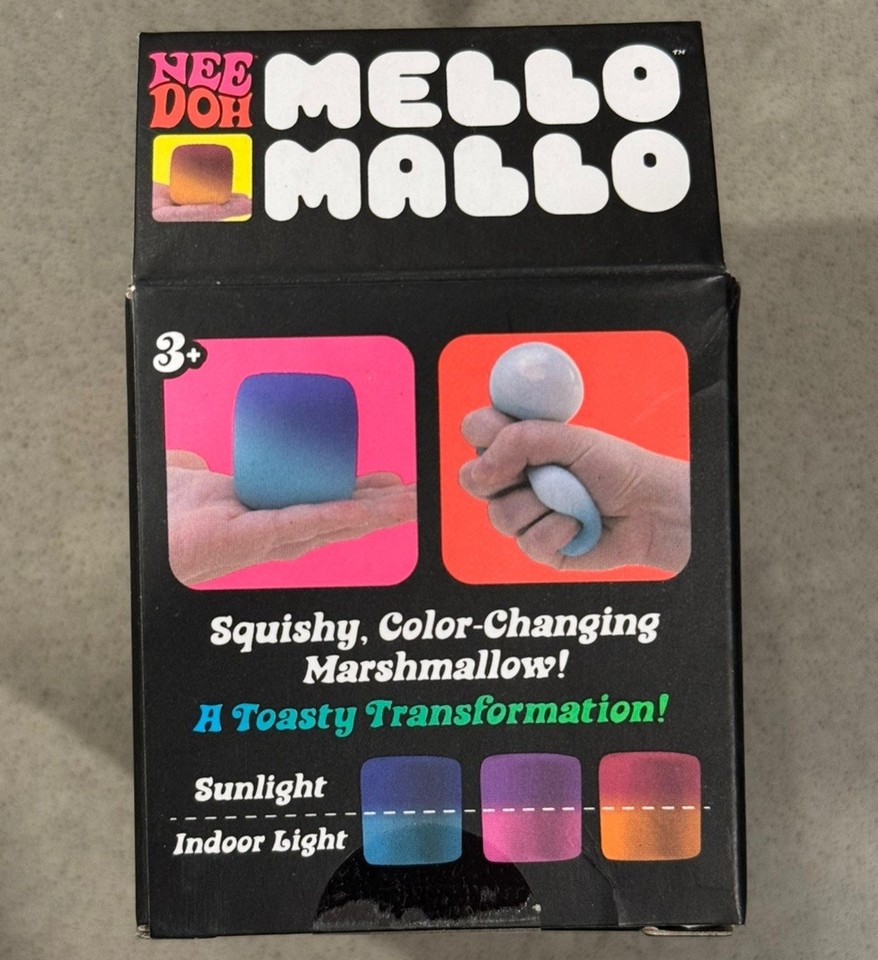 *YELLOW Nee Doh Mello Mallo Squishy Color Changing Marshmallow Toy ...