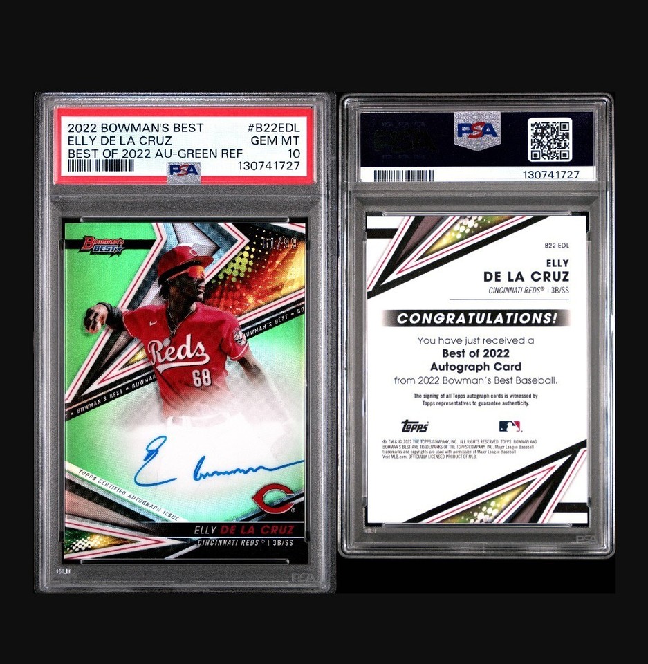 2022 Bowman's Best Elly De La Cruz Auto Green Refractor GEM MINT 10 ...