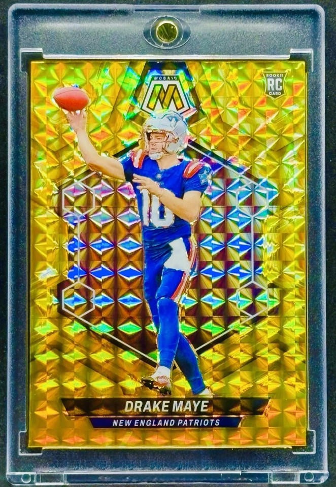 Drake Maye RARE ROOKIE RC REACTIVE MOSAIC REFRACTOR INVESTMENT CARD SSP ...