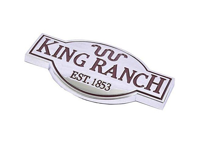 2pcs Chrome red King Ranch Emblems,Side Rear Tailgate Badges 3D ...