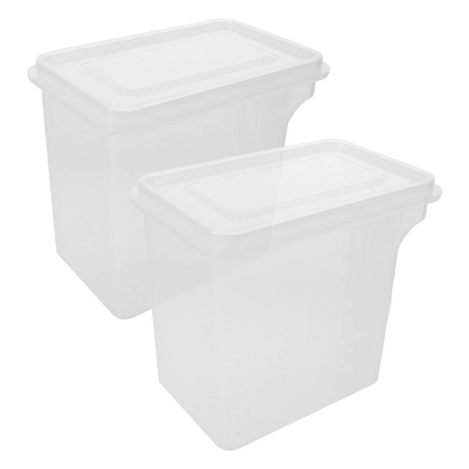 2 Pcs Clear Plastic Storage Containers Food Dry Grain Kitchen Bucket ...
