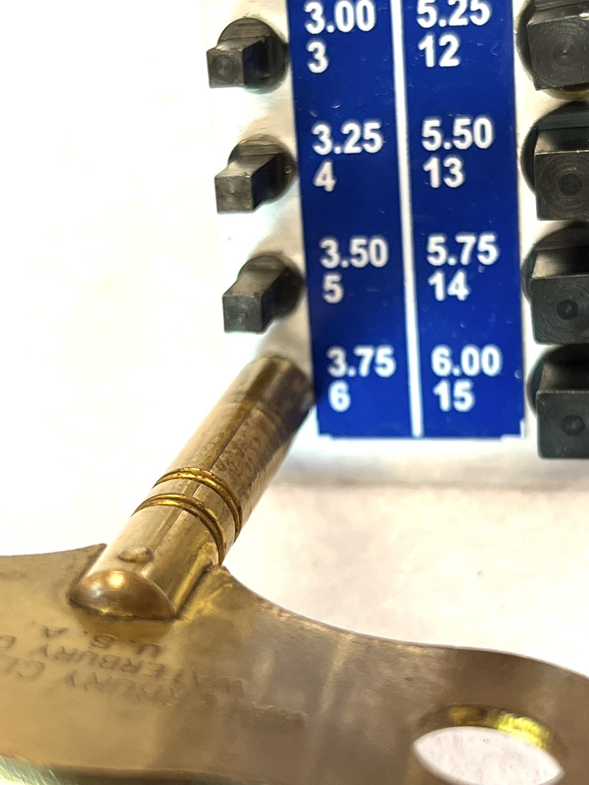 Original, Inscribed Waterbury Clock Company Clock Key, Size # 6 3.75mm ...