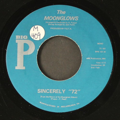 MOONGLOWS: sincerely "72" / you've chosen me BIG P 7" Single 45 RPM | eBay