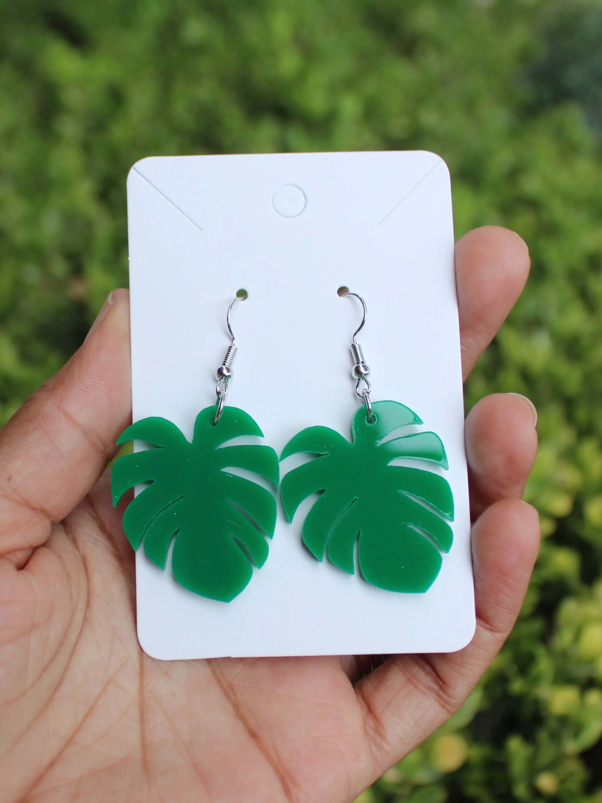 Monstera Leaf Dangle Earrings Tropical Leaf Earrings | eBay
