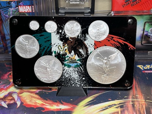 Mexican Libertad 7 Coin Set 8.9oz Silver BU Mexico Display Collection ...