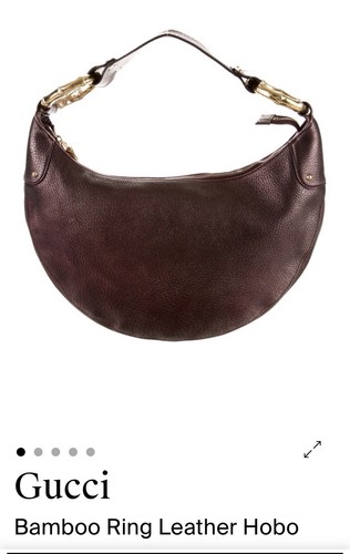 Gucci Bamboo Ring Hobo Bag Dark Brown Gold Hardware Bamboo Accent Zip ...