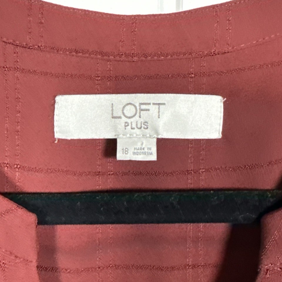 Loft Plus Women Plus Burgundy Long Sleeve Blouse Top 18 | eBay