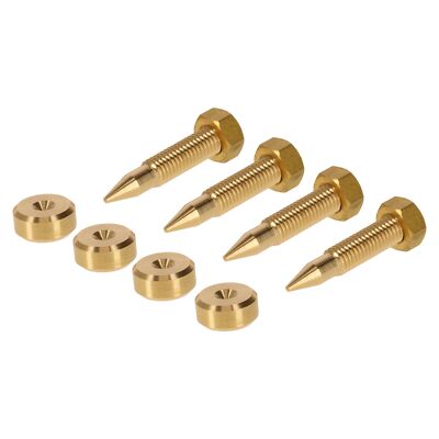 PrecisionGeek - SET 4x M8 Brass Speaker Spikes L=45mm & 4x Brass Pads ...