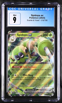 CGC Graded 9 Spidops ex 019/198 Scarlet & Violet Pokemon Card | eBay