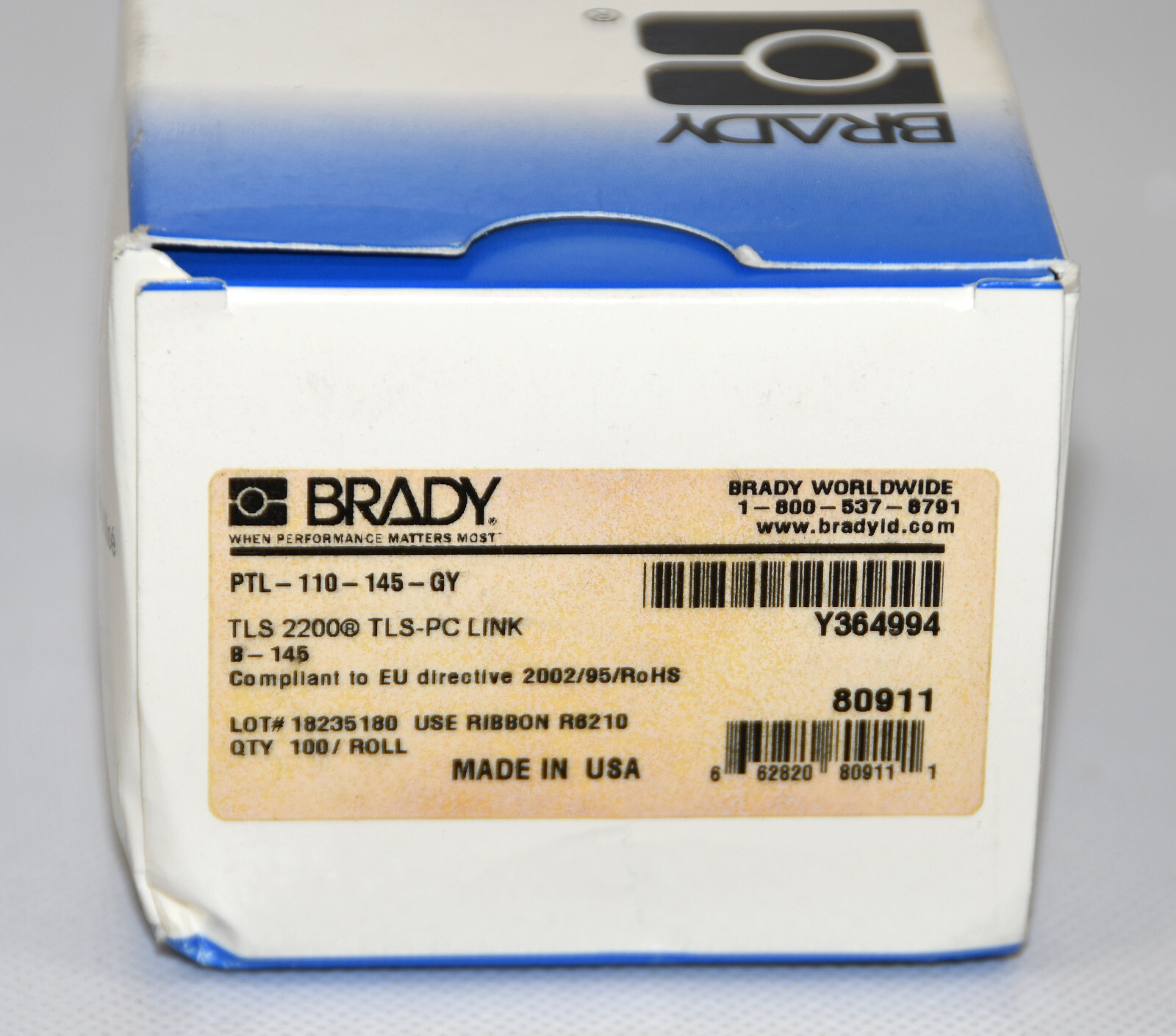 *NEW* Brady Labels PTL-110-145-GY Roll | eBay