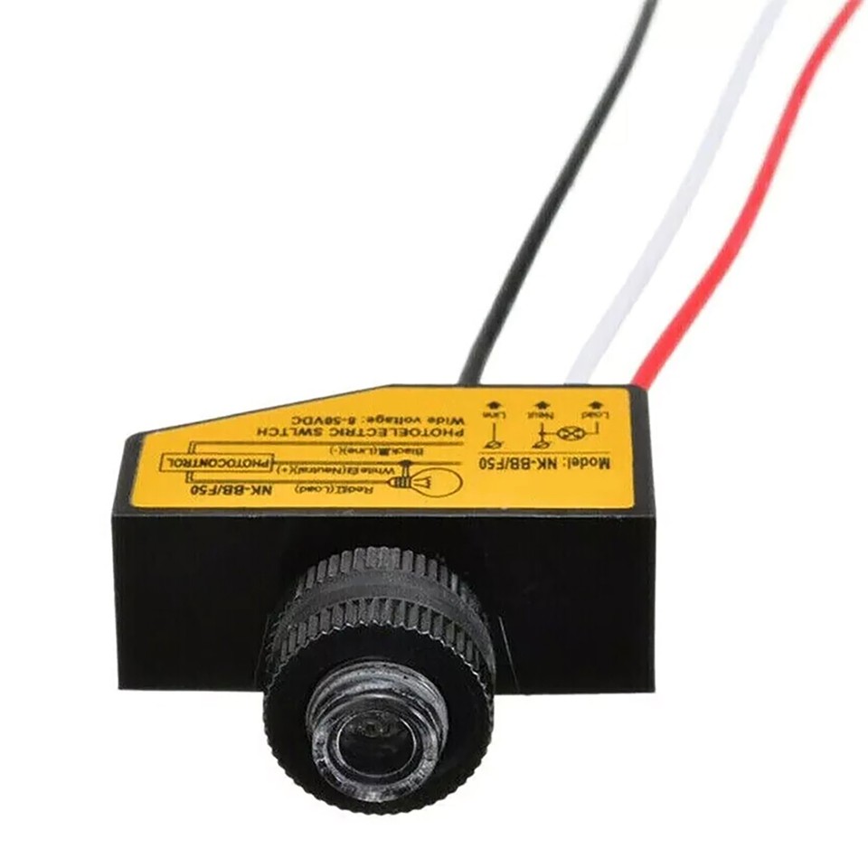 DC 12V-48V Dusk To Dawn Photocell Light Switch 8-50V Light Sensor ...