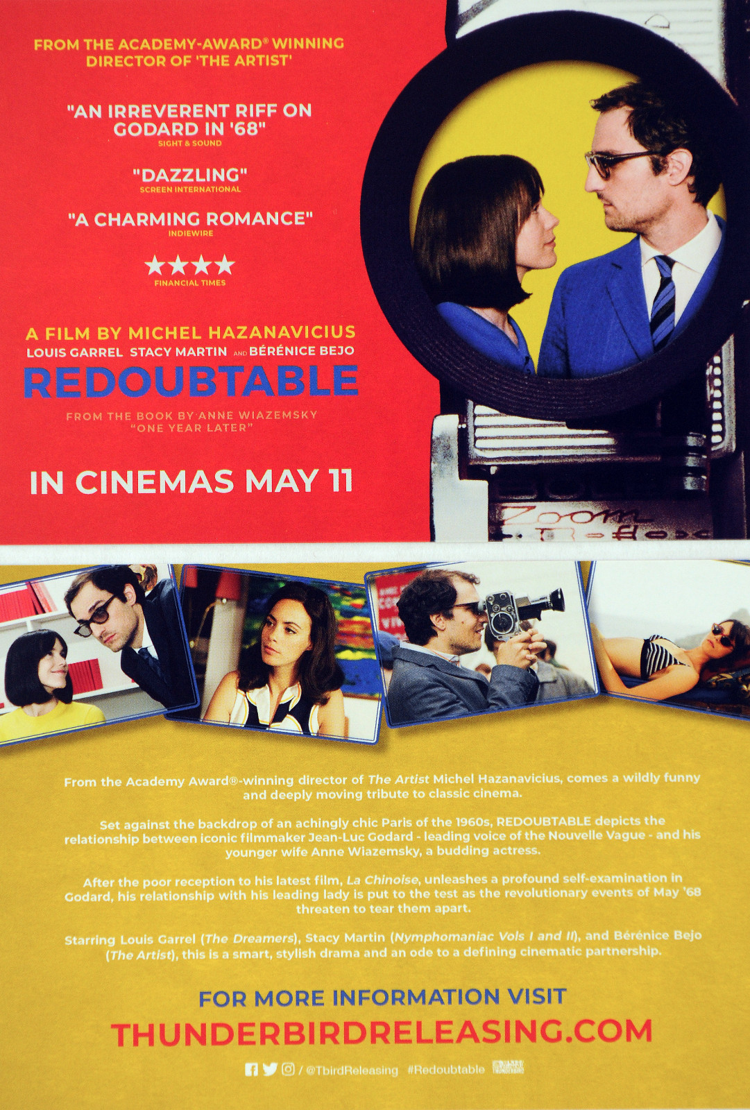 REDOUBTABLE FILM POSTCARDS X 2 - LOUIS GARREL STACY MARTIN MICHEL ...