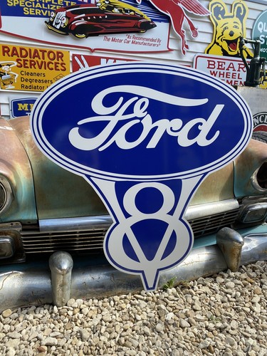 Antique Vintage Old Style Ford V8 Sign!! | eBay