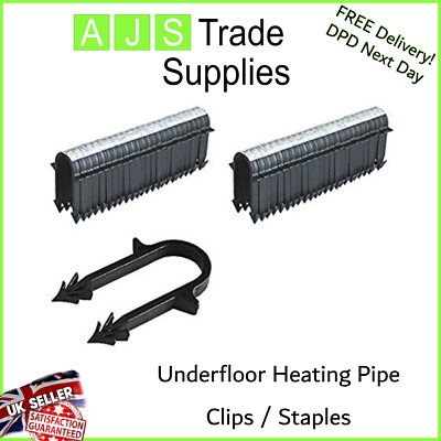 UNDERFLOOR HEATING PIPE CLIPs 60mm STAPLES TO FIT 16MM PIPE WORKS WITH ...