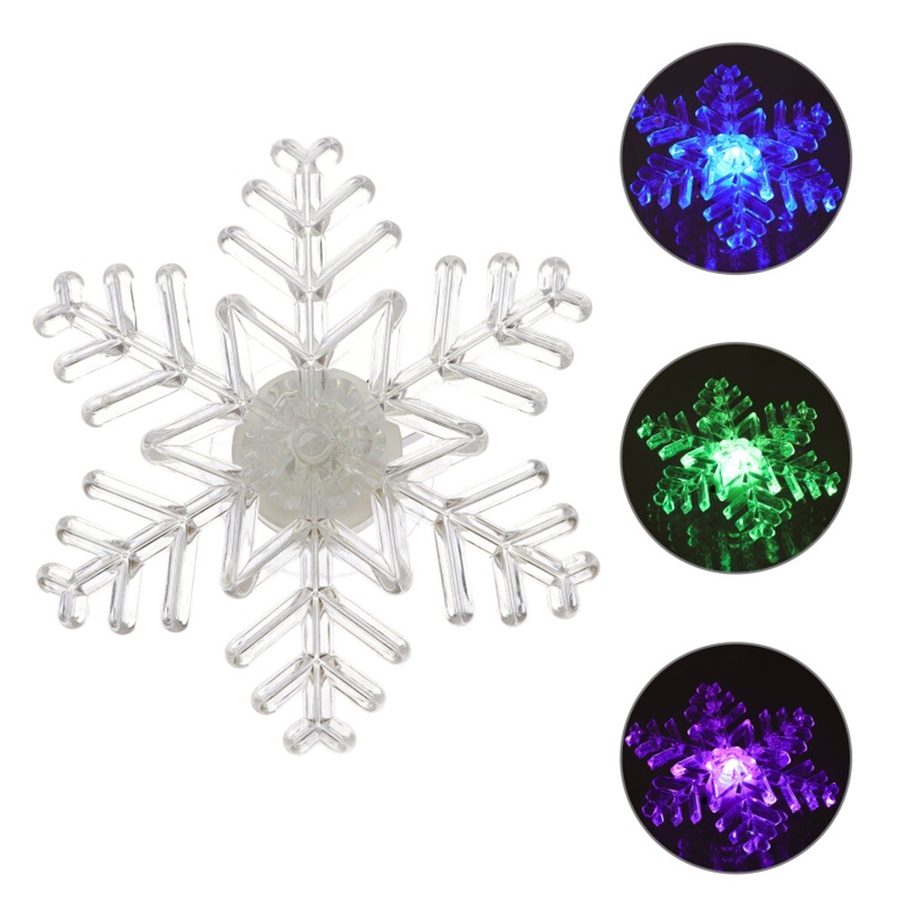5PCS Lighted Snowflake Snowflake Window Lights With Suction Cup ...