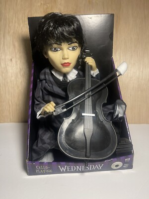 WEDNESDAY Addams 13-inch Cello-Playing Voice And Motion Activated Doll ...