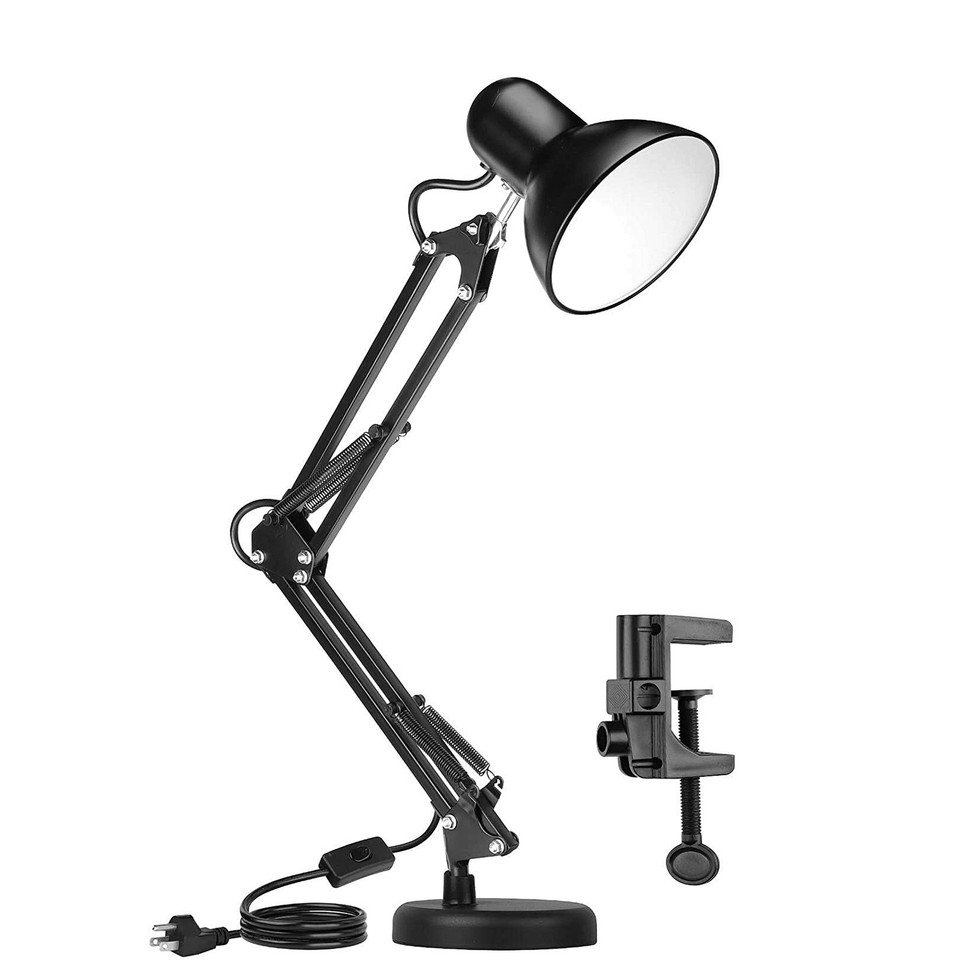 Adjustable Reading Desk Lamp Clamp LED Light Swing Arm Table Clamp ...