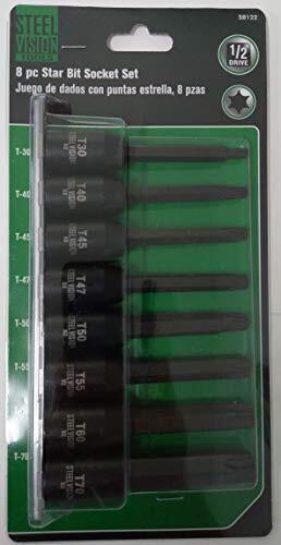 Steel Vision 58122 8pc Star Bit Socket Set 1/2" Drive | eBay