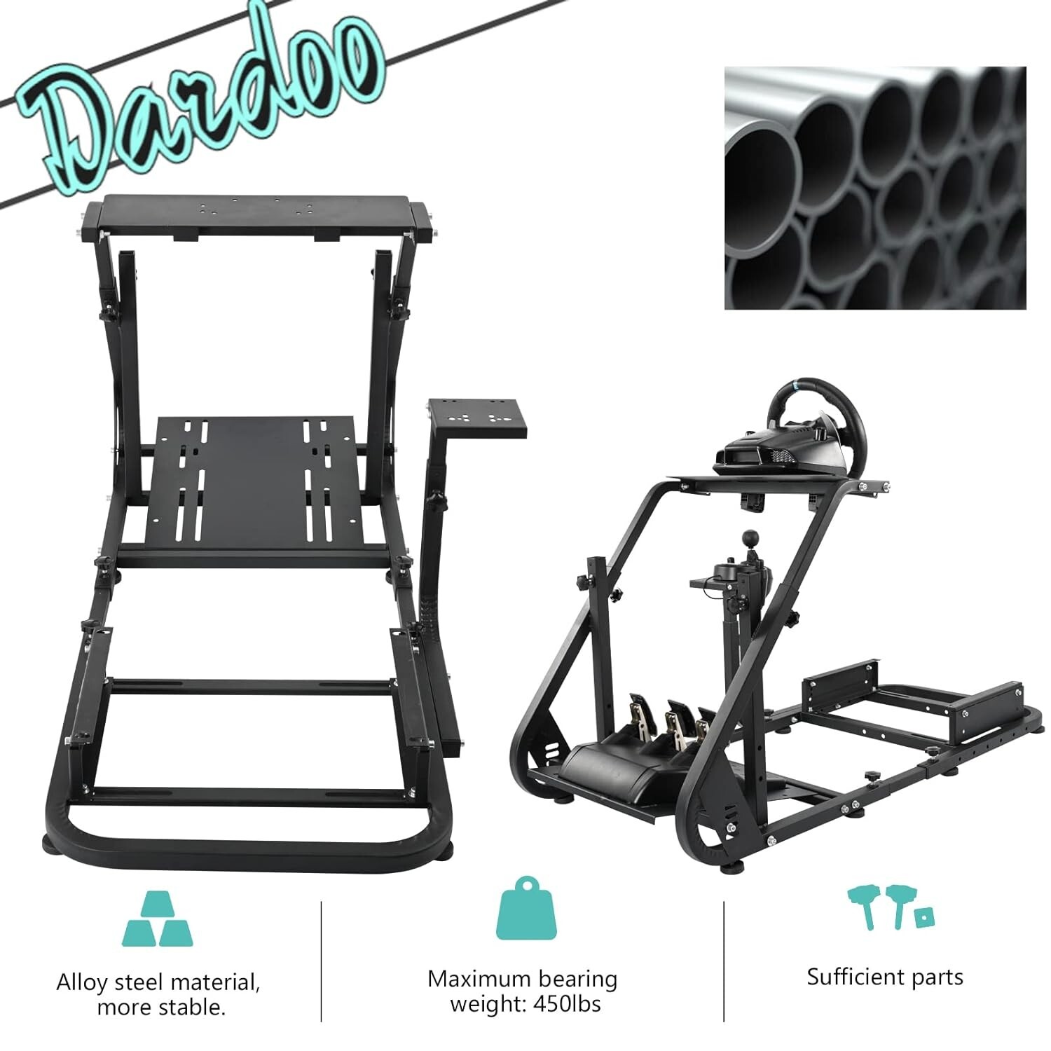 Dardoo Sim Racing Cockpit Frame Fits All Logitech,Thrustmaster,Xbox One ...