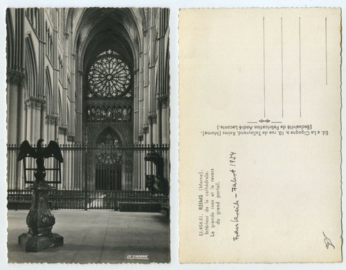 74362 - Reims - Interior de la cathedrale - Real Photo - Postcard ...