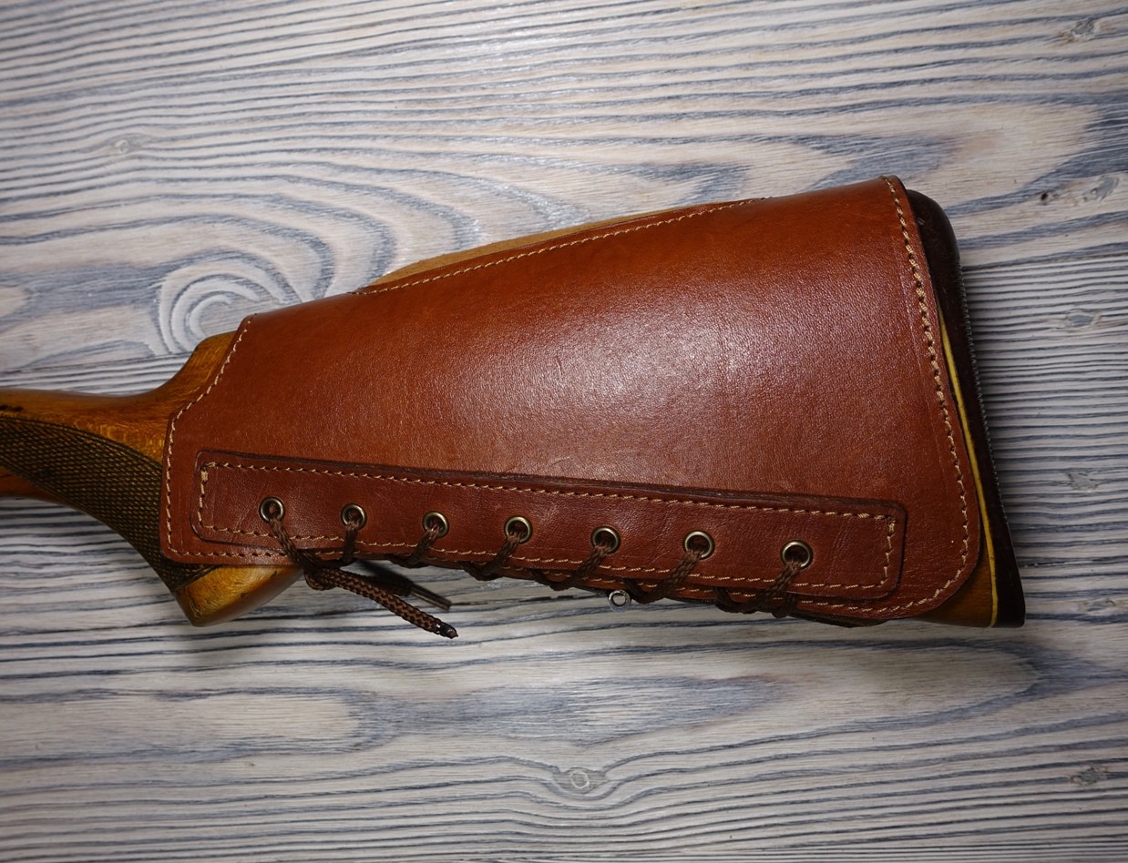 Real Leather Buttstock Cover Butt Stock Holder Cheek Rest Suede Padded ...