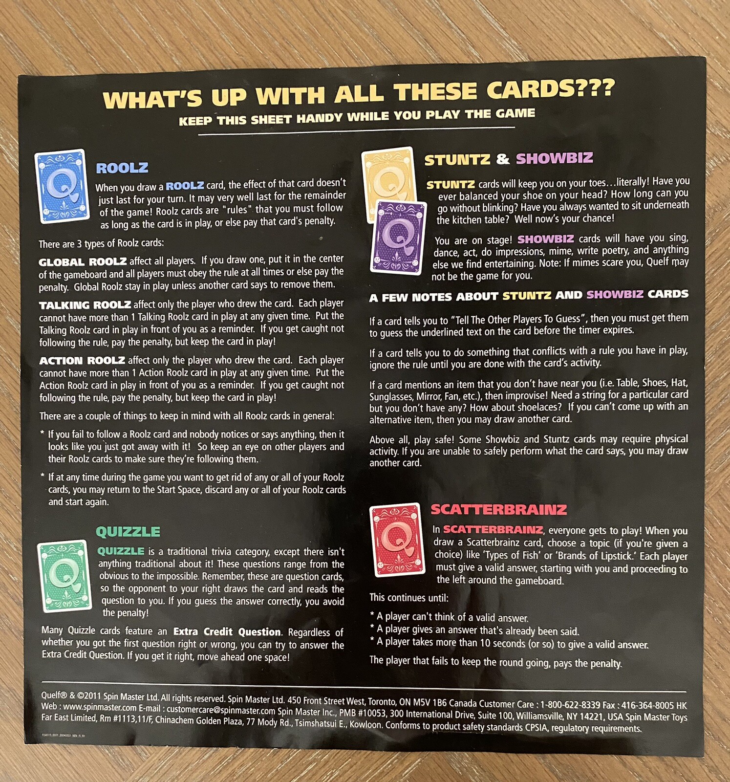 QUELF Board Game The Unpredictable Party Game Obey The Card - Open box ...