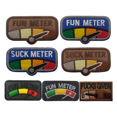 Fun Meter Hook and Loop Embroidered Patch DIY Tactical Badge Backpack ...