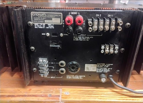 CROWN PS-400 Professional Power Amplifier Stereo 2 Channel TESTED ...
