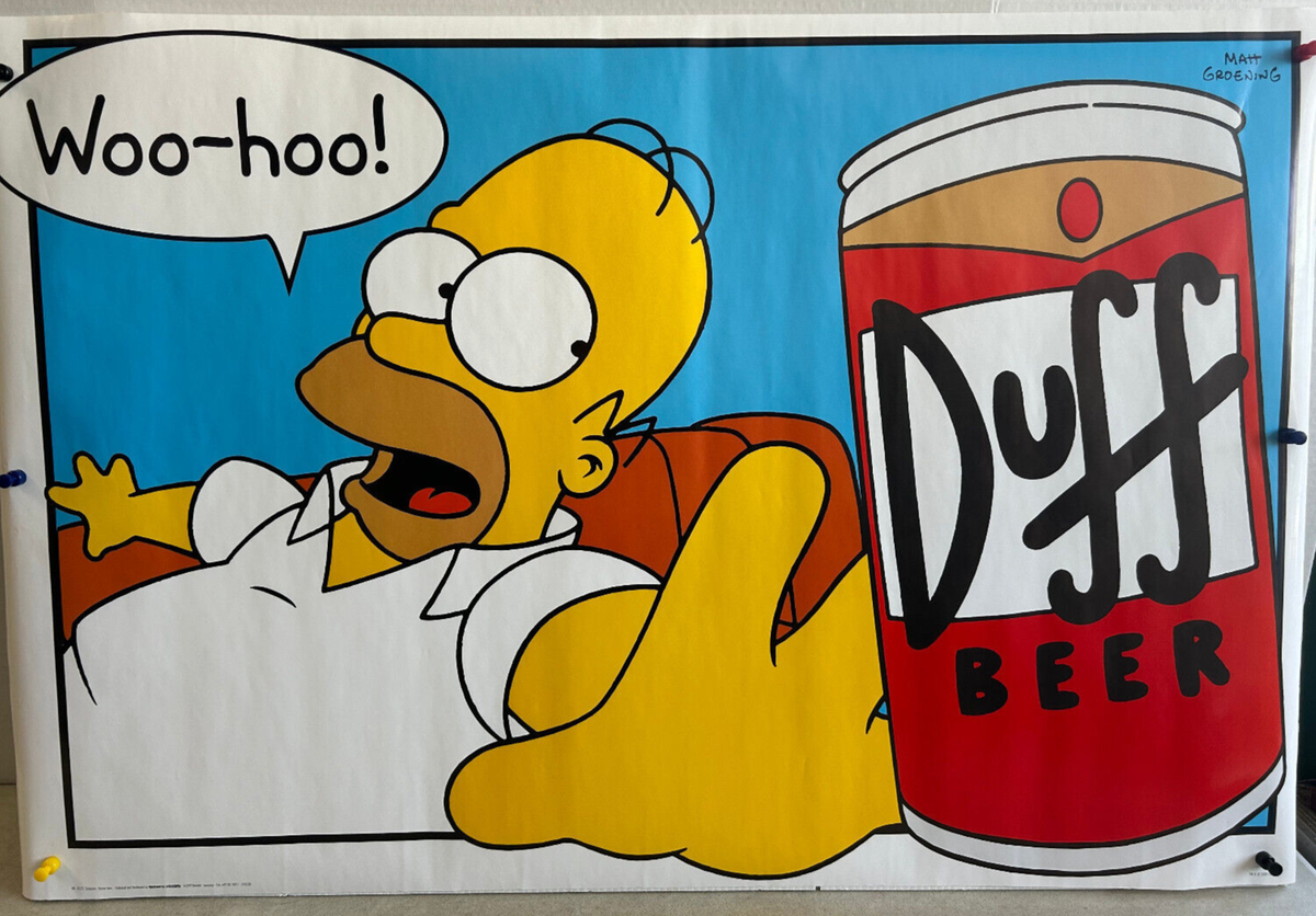 Homer Simpson Duff Quotes Homer Simpson Duff Beer Metal Poster Retro