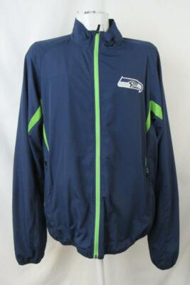 Seattle Seahawks Mens Large Full Zip Embroidered Windbreaker ASSE 122 ...