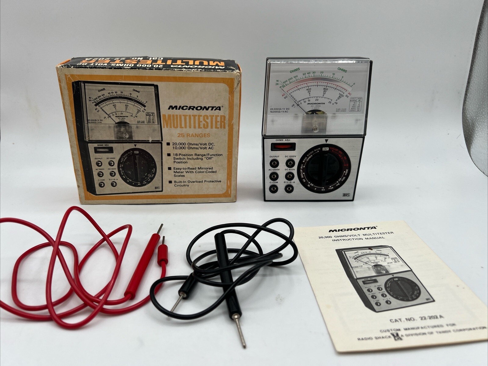 Vintage Micronta 25-Range Multitester Cat. No. 22-202A Boxed With ...