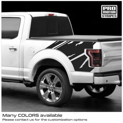 Ford F-150 2015-2020 Side Bed Torn Stripes Decals For F150 LX XLT ...