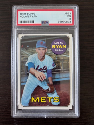 1969 TOPPS BASEBALL #533 NOLAN RYAN NICE! PSA 3 VG JUST BACK FROM PSA ...