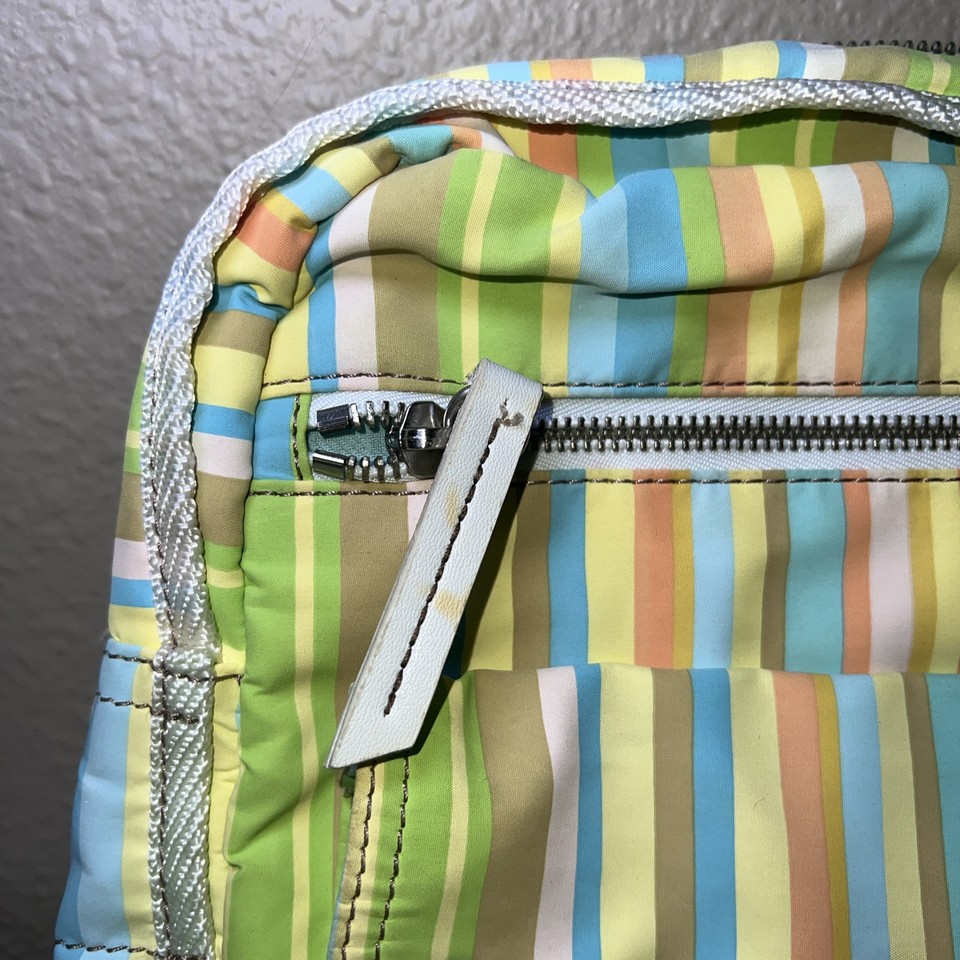Fossil Striped multicolor canvas backpack Women’s Designer Purse with ...