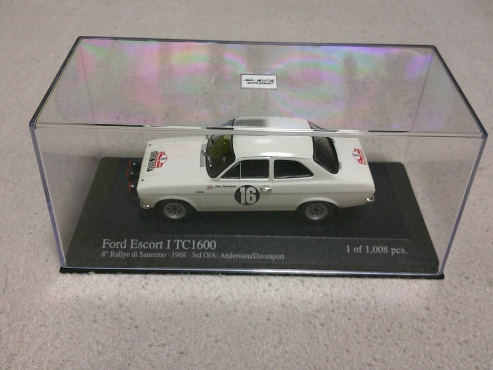 Mini Champs 1/43 Ford Escort Mk1 Tc1600 16 Sunremo Rally 1968Y White 500 Letter | eBay