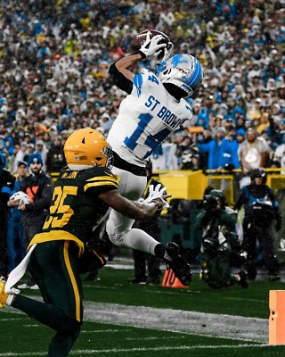 Amon-Ra St Brown Jump Catch Detroit Lions 8x10 NFL Football Photo | eBay