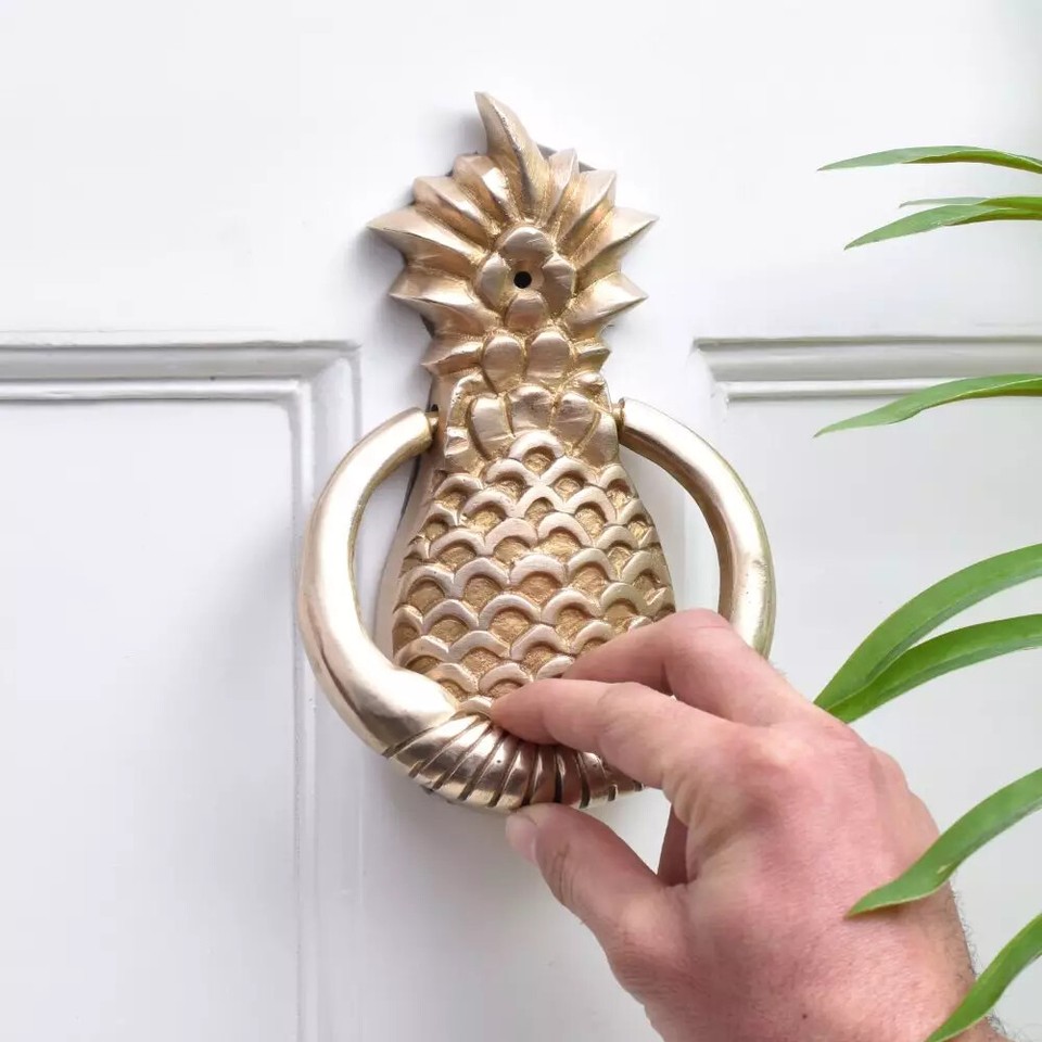 Solid Brass Pineapple Door Knocker Handmade Front Doorbell 6.7 inch | eBay