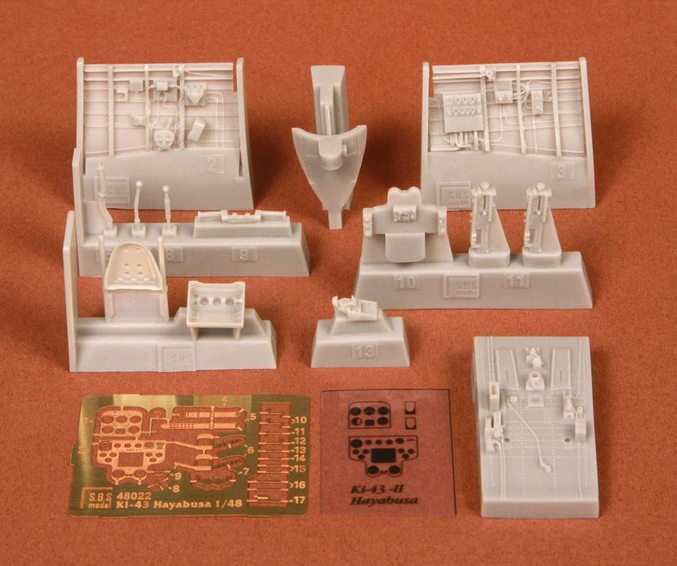 SBS 48022 1/48 Ki-43-II Hayabusa (Oscar) cockpit set for Hasegawa kit ...