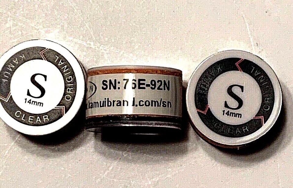 KAMUI BROWN SOFT ORIGINAL CLEAR POOL CUE TIP S HARDNESS BRAND NEW FREE ...