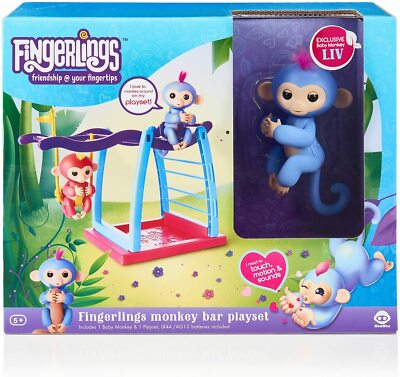 BRAND NEW FINGERLINGS MONKEY BAR PLAYSET PLAYGROUND BABY MONKEY RARE ...
