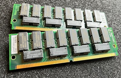 MATCHED PAIR 32MB 72 PIN 60NS FAST PAGE MODE PARITY GOLD PLATED 64MB ...