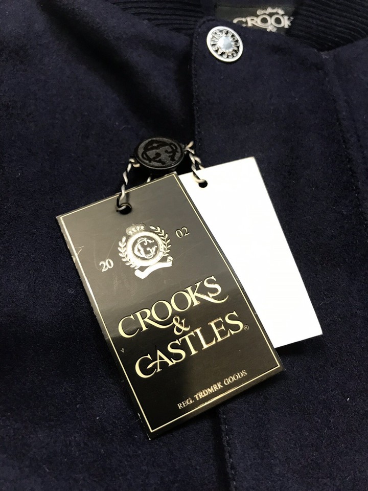 Crooks & castles outwear 100% authentic multicolor varsity collared ...