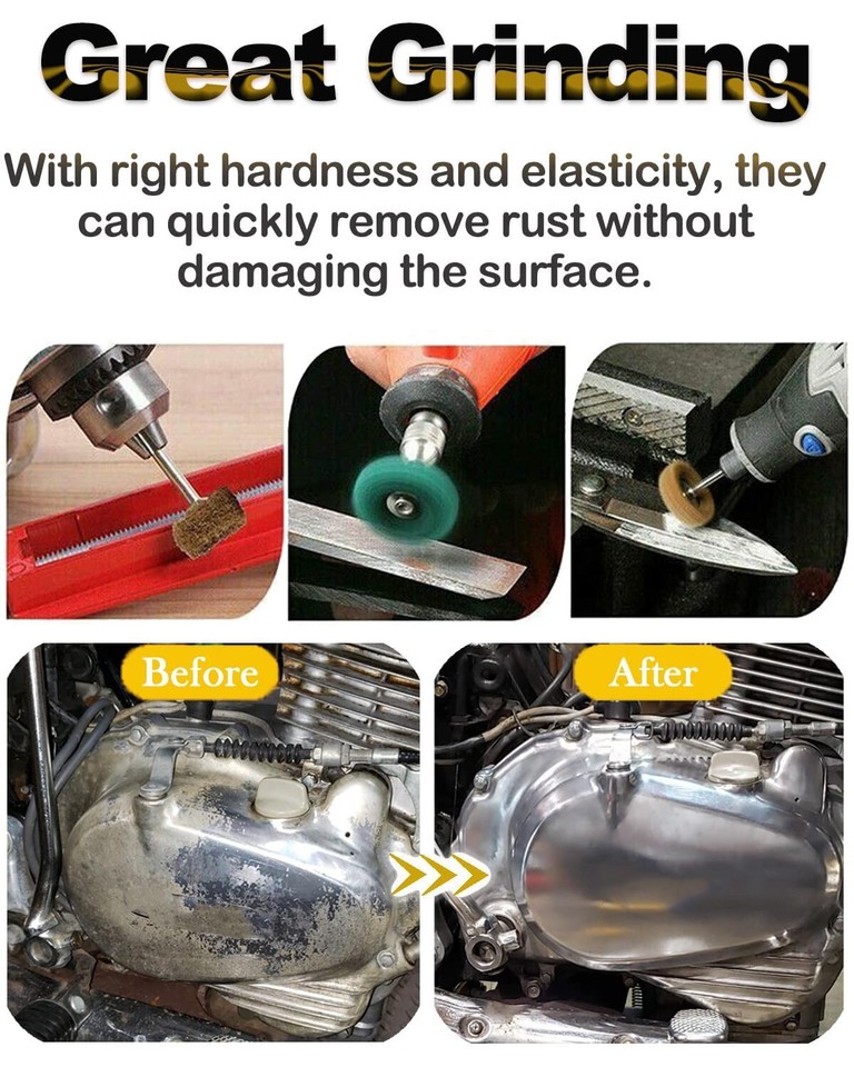 80x Abrasive Metal Polishing Buffing Wheel Burr Kit Set for Dremel ...